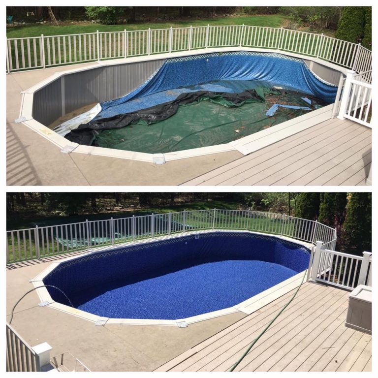 18'x33' Johnny Weissmuller slat wall oval with fence/deck/walk around ...